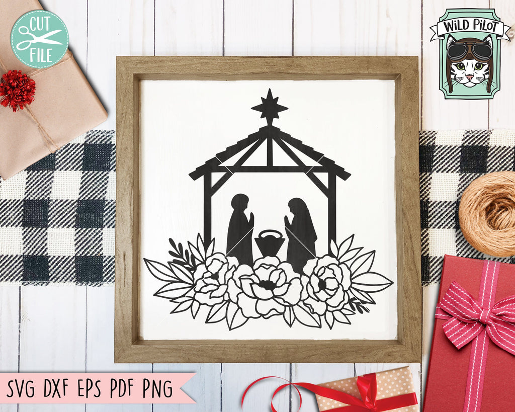 Nativity Svg File Christmas Svg Cut File Silhouette Svg Christmas