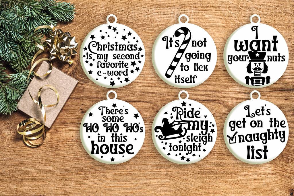 Naughty Sexy Christmas Ornament Svg Bundle. Round Christmas Ornaments Svg. Merry Christmas Svg ...