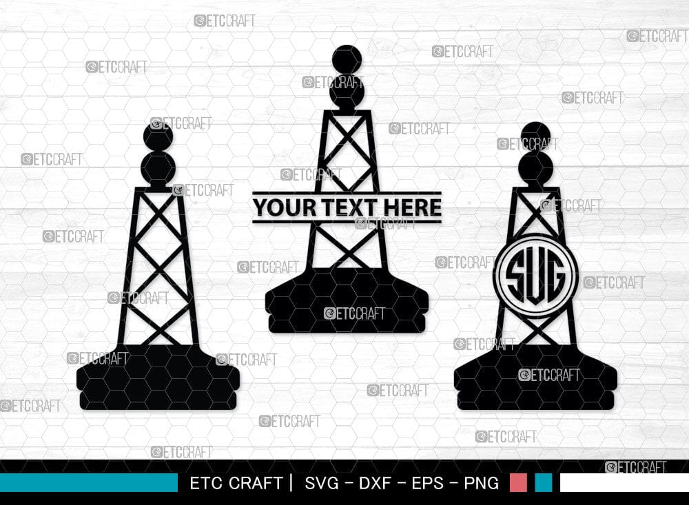 Nautical Buoy Monogram, Nautical Buoy Silhouette, Nautical Buoy Svg ...