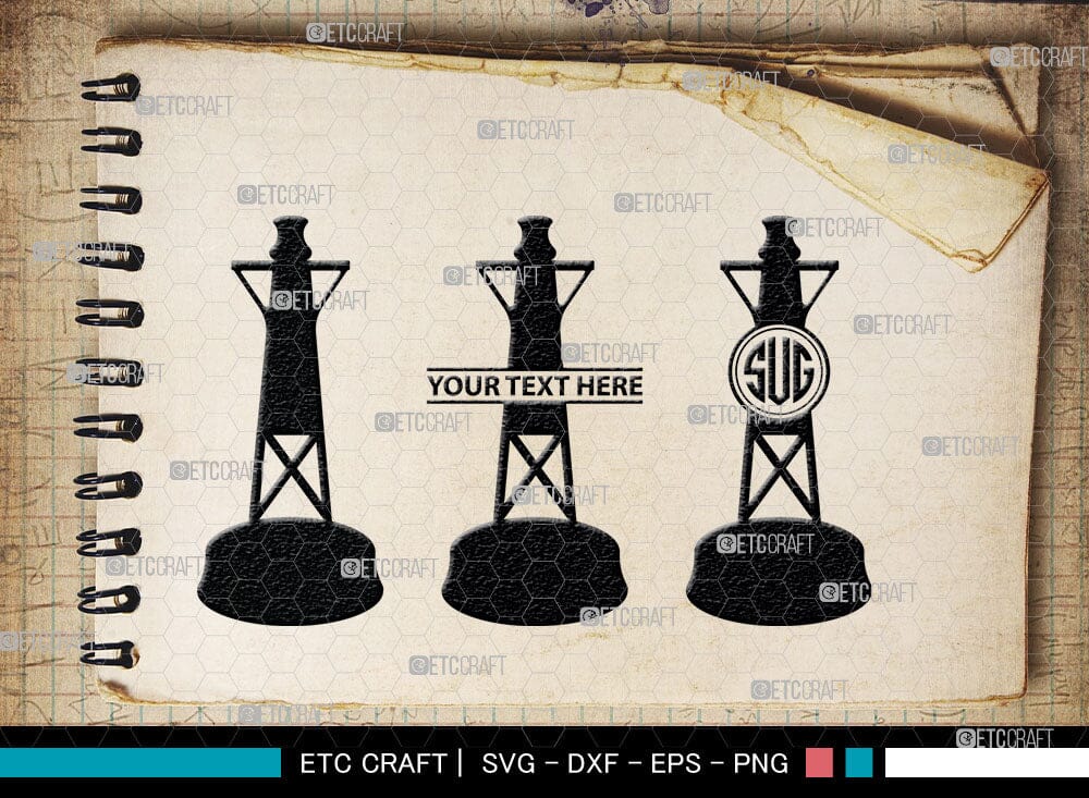 Nautical Buoy Monogram, Nautical Buoy Silhouette, Nautical Buoy Svg ...