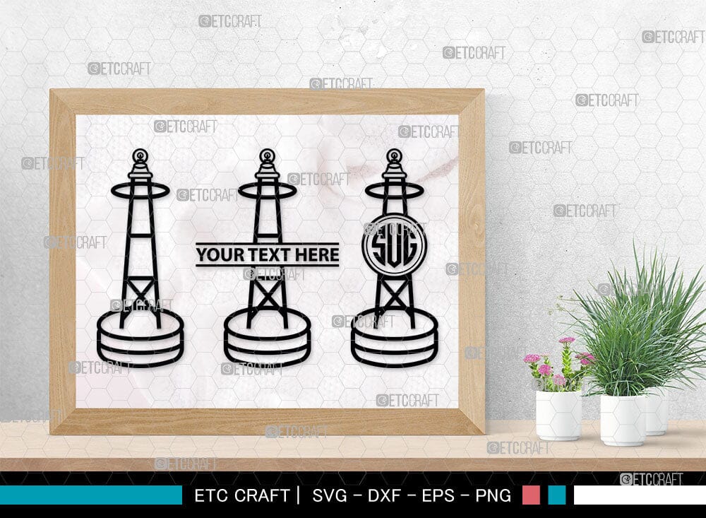 Nautical Buoy Monogram, Nautical Buoy Silhouette, Nautical Buoy Svg ...