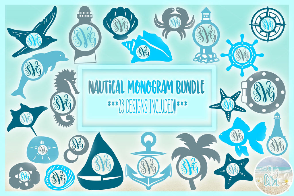 Nautical Monogram Bundle SVG - So Fontsy
