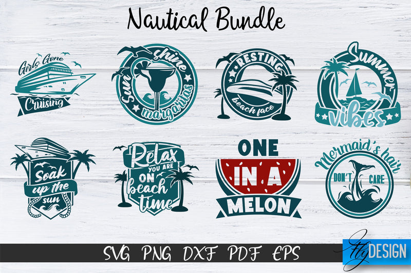 Nautical SVG Bundle | Summer Quotes SVG | Anchor SVG | Beach - So Fontsy