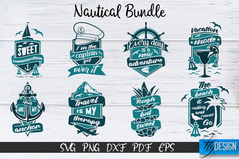 Nautical SVG Bundle | Summer Quotes SVG | Anchor SVG | Beach - So Fontsy