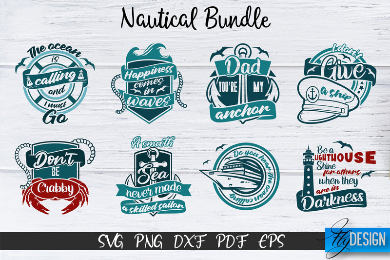 Nautical SVG Bundle | Summer Quotes SVG | Anchor SVG | Beach - So Fontsy