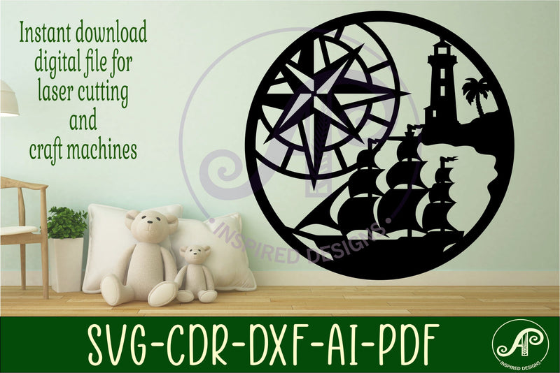 Nautical wall art sign, SVG file. vector - So Fontsy