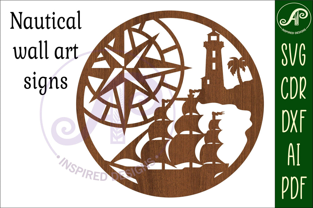 Nautical wall art sign, SVG file. vector - So Fontsy
