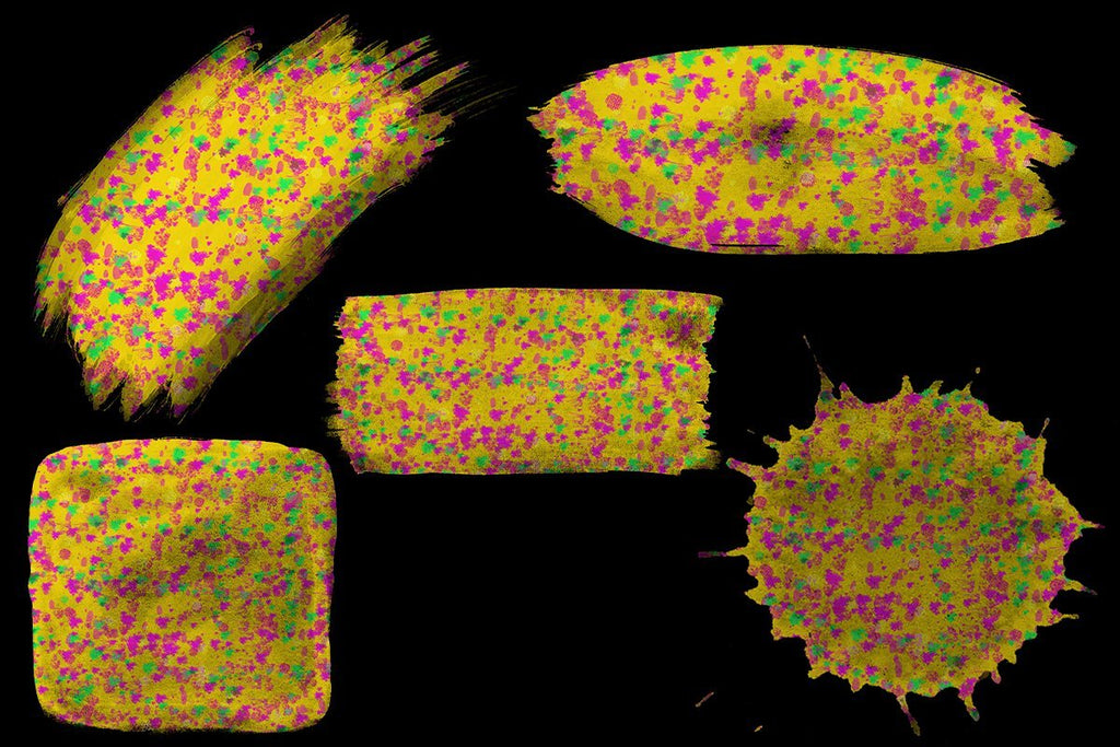 Neon Paint Splatter Overlays, - So Fontsy