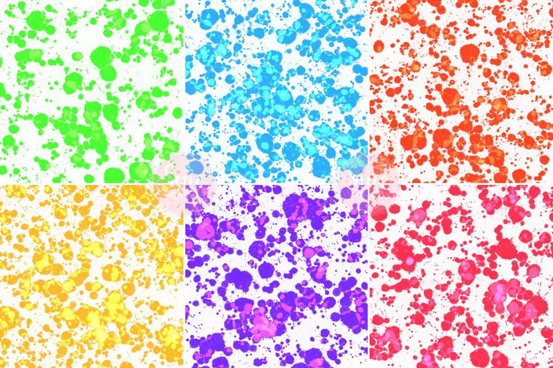 Neon Splatter Digital Papers Backgrounds - So Fontsy