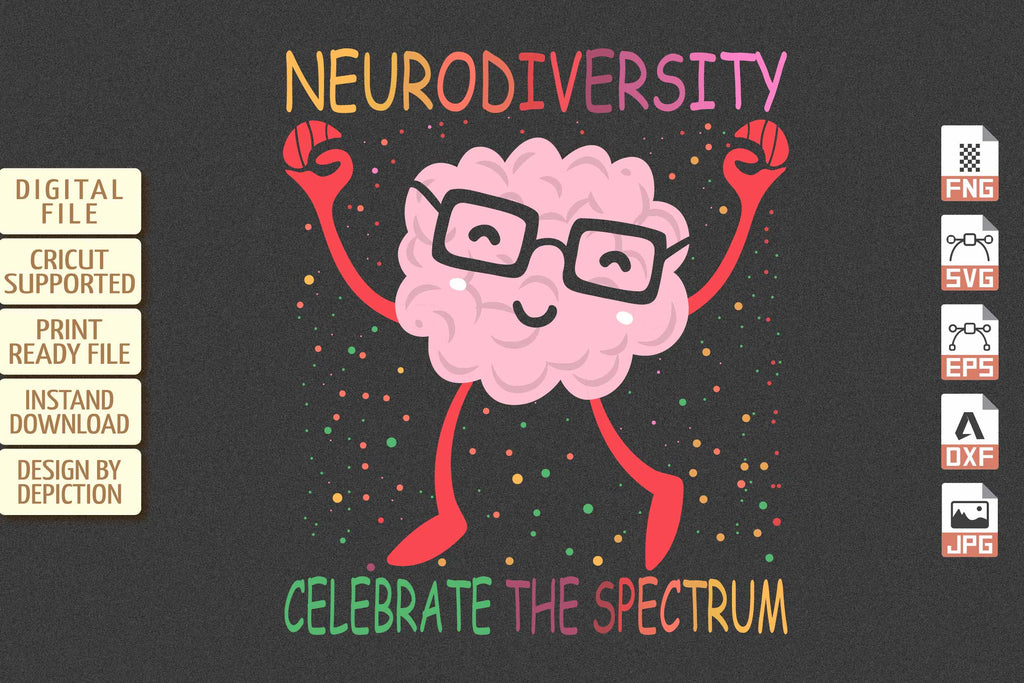 Neurodiversity Celebrate The Spectrum T-Shirt, Brain T-Shirt Print ...