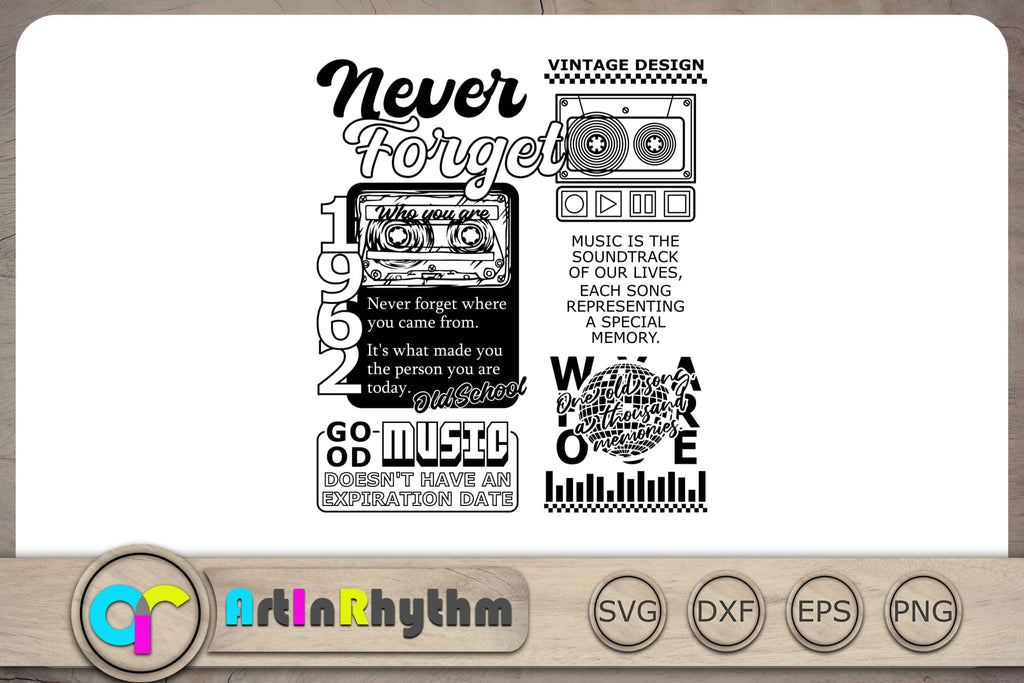 Never Forget Svg, Music Svg, Cassette Tape Svg, Retro T-Shirt Design ...