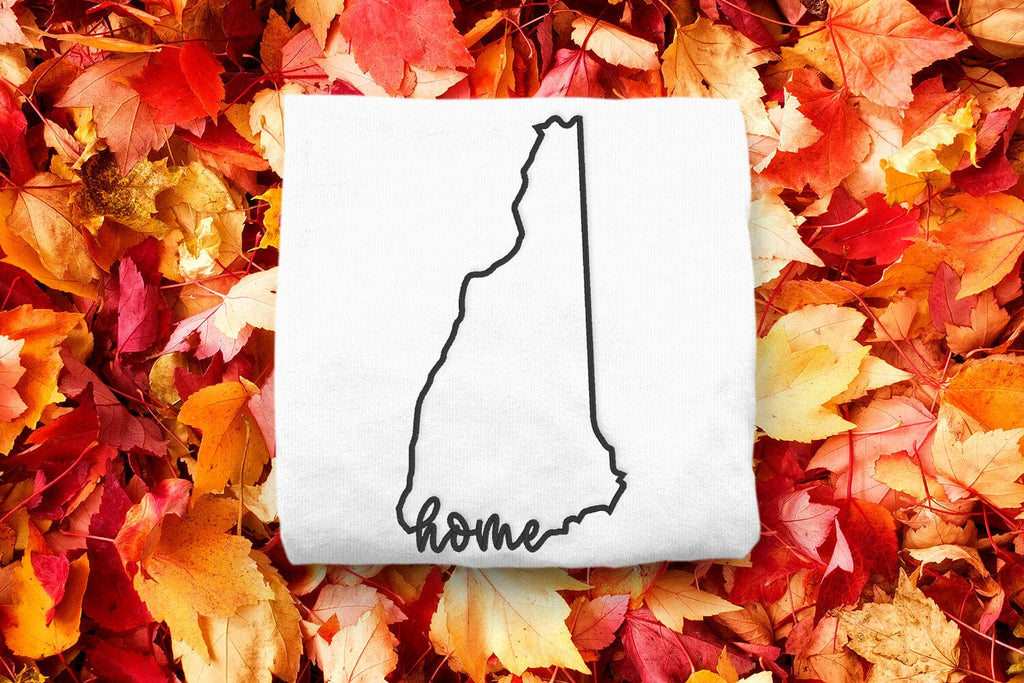 New Hampshire Home State Outline Embroidery - So Fontsy