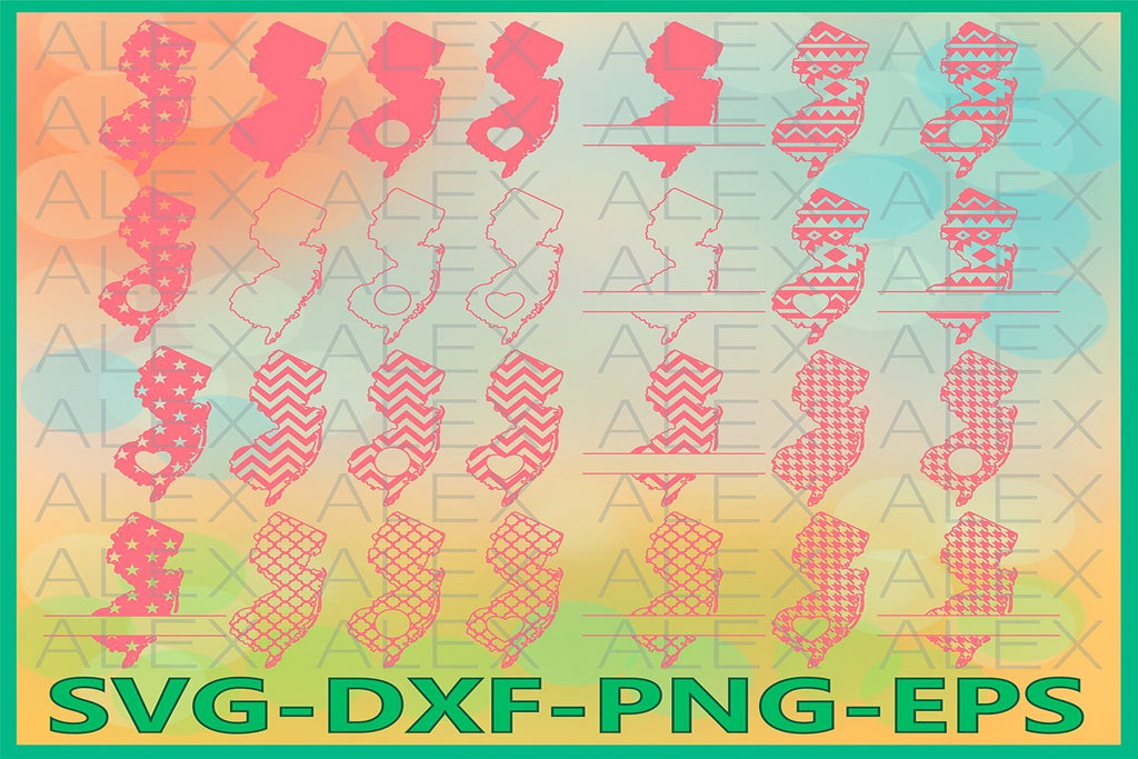 New Jersey State SVG - So Fontsy