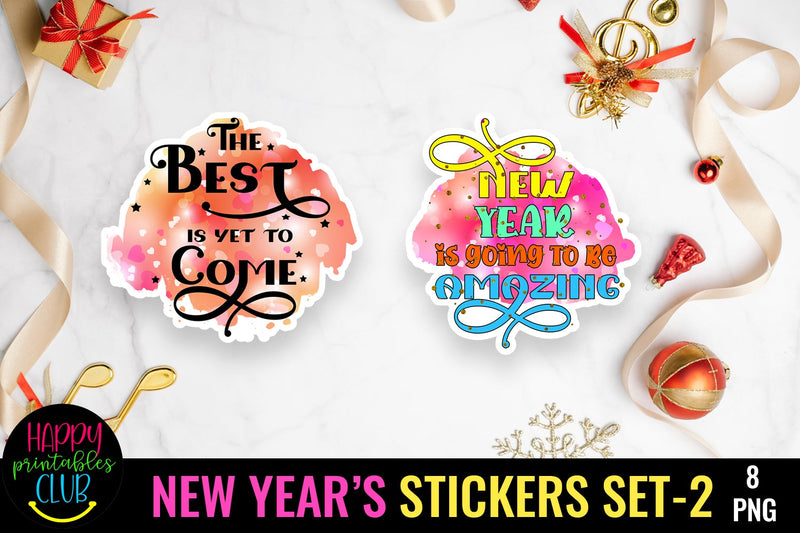New Year Stickers Printable 2- Happy New Year Stickers PNG - So Fontsy