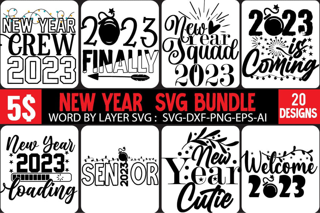 New Year T-Shirt Design Bundle , New Year T-Shirt Design Bundle , New ...