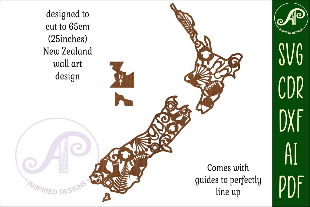 New Zealand icons with designs outline SVG laser cut file - So Fontsy