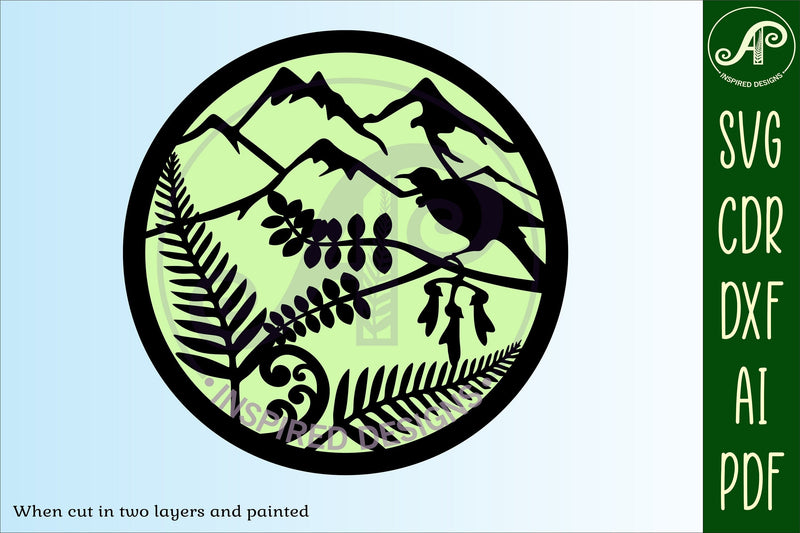 New Zealand theme scenery wall art SVG file - So Fontsy