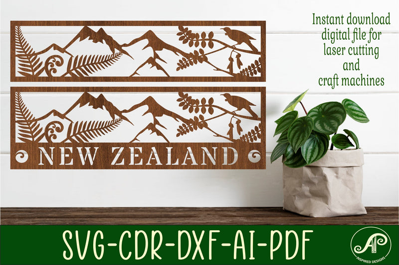 New Zealand theme scenery wall art SVG file - So Fontsy