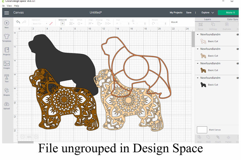 Newfoundland Layered Mandala SVG File - So Fontsy