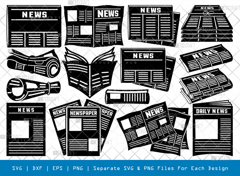 Newspaper SVG, Paper Silhouette, News Svg, News Magazine Svg, Daily ...