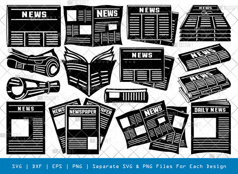 Newspaper SVG, Paper Silhouette, News Svg, News Magazine Svg, Daily ...