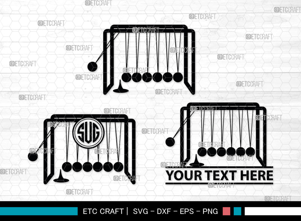Newton Cradle Monogram, Newton Cradle Silhouette, Newton Cradle SVG ...
