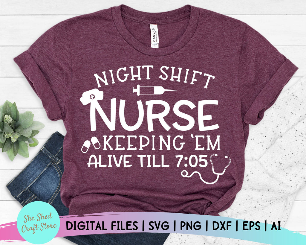 Night Shift Nurse, Nursing Svg, Nurse Svg, NICU Svg - So Fontsy