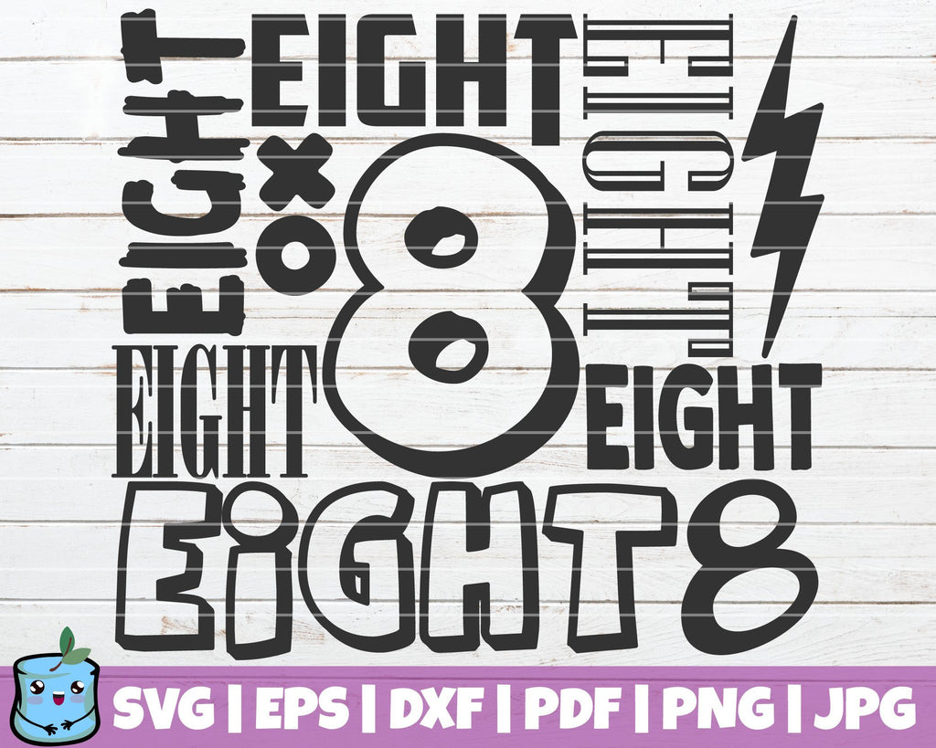 No 8 Word Art - So Fontsy