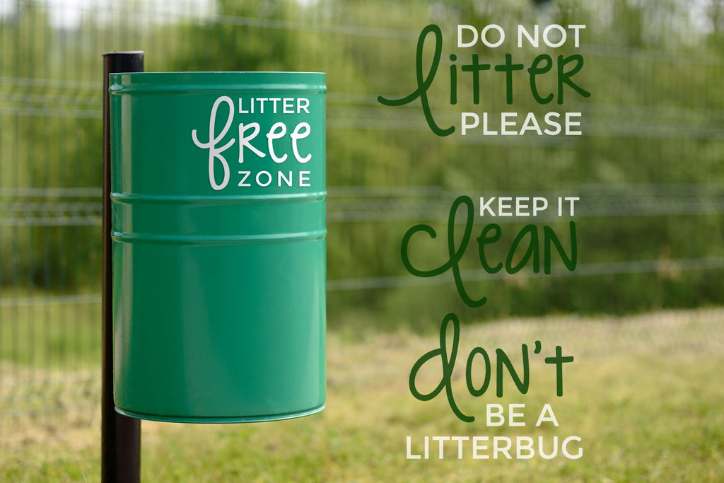 No Littering Sign Set SVG - So Fontsy