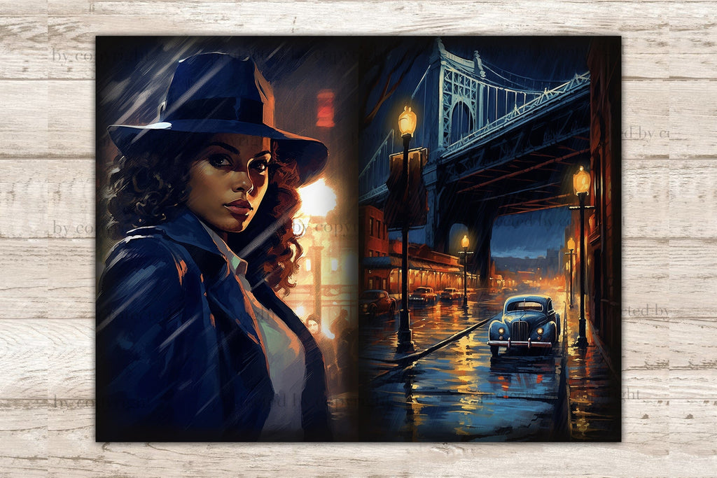 Noire Detective Ephemera | Art Noir Junk Journal Pages - So Fontsy