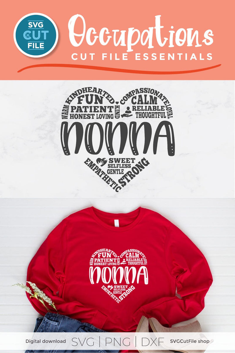 Nonna SVG for Grandma, Great for Cricut and Silhouette - So Fontsy