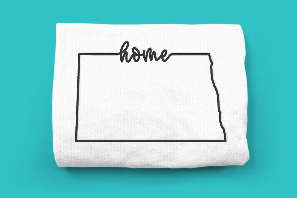 North Dakota Home State Outline Embroidery - So Fontsy