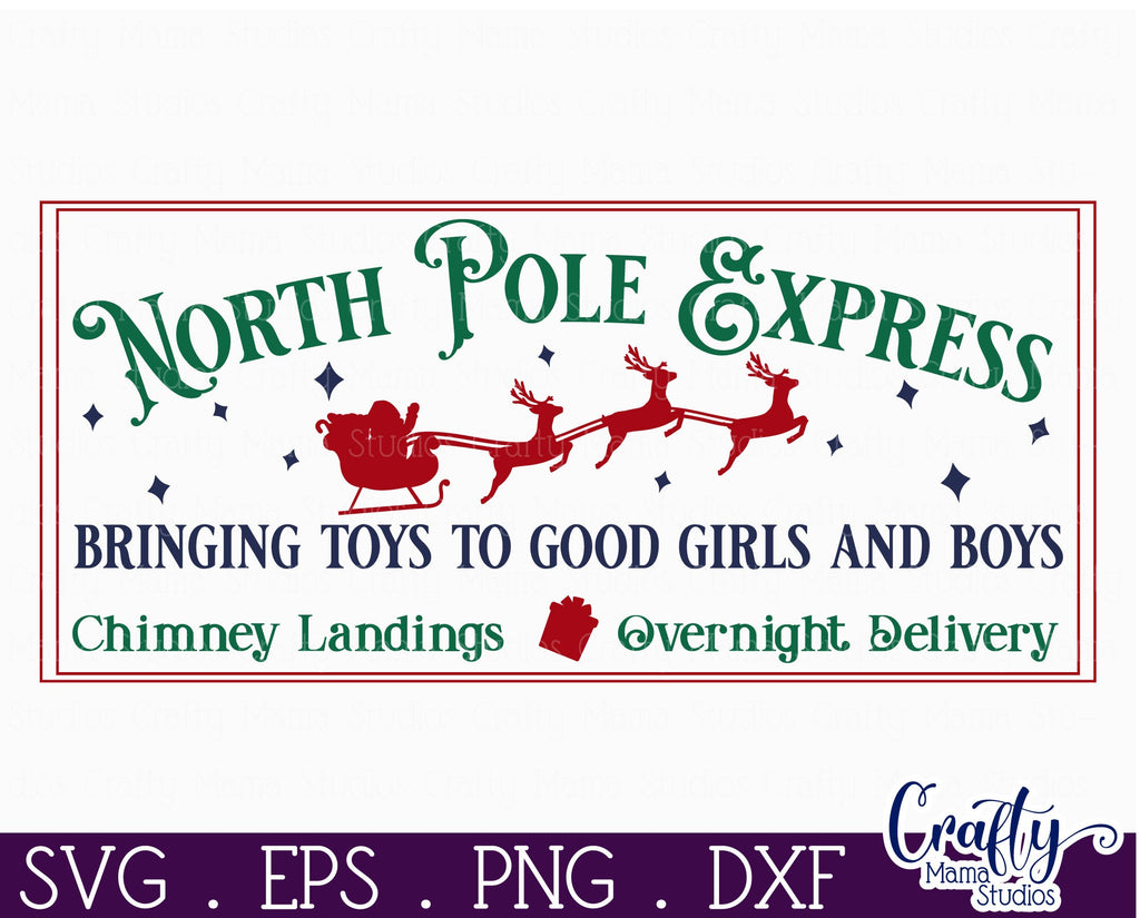 North Pole Express Sign, Vintage Christmas Farmhouse Svg - So Fontsy