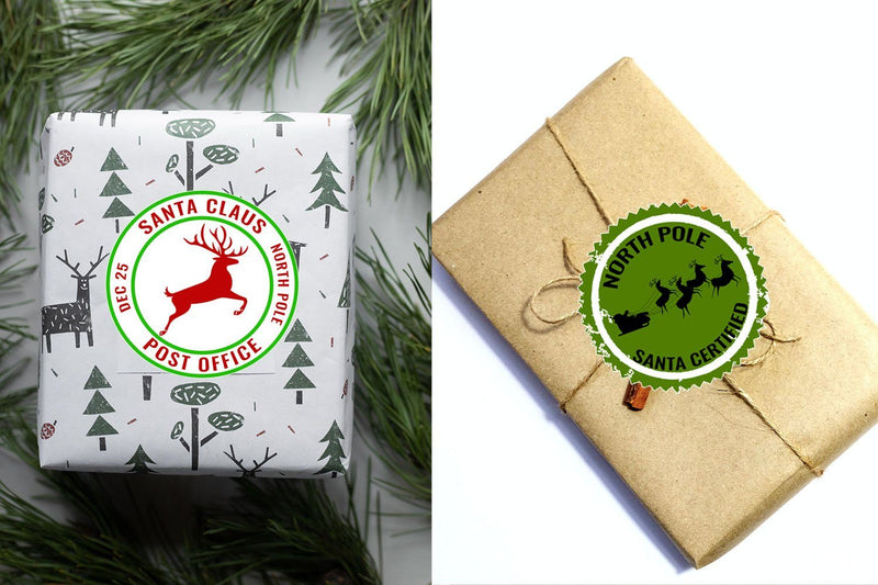 North Pole Mail Stickers Bundle- Santa Mail Stickers PNG - So Fontsy