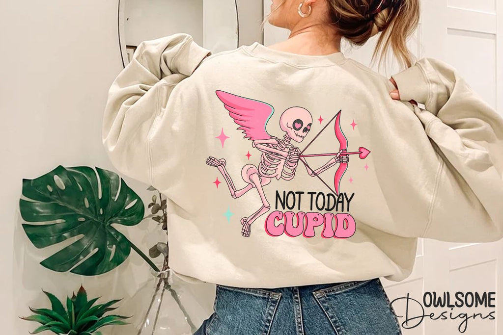 Not Today Cupid Skeleton Valentine PNG - So Fontsy