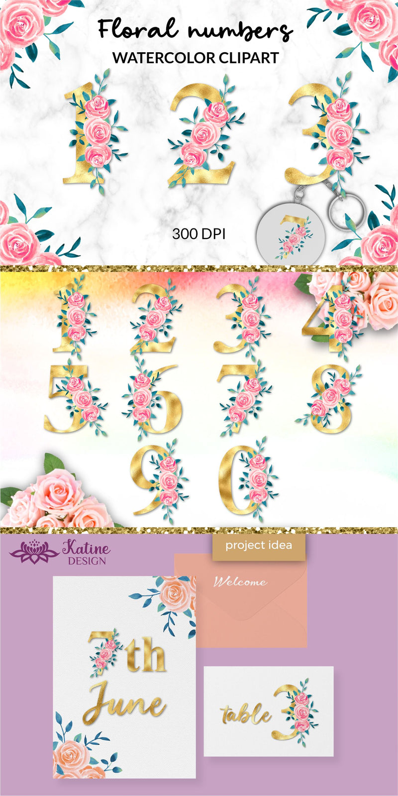 Number Clipart, Gold Numbers, Number PNG, Numbers Font, Design Elements ...