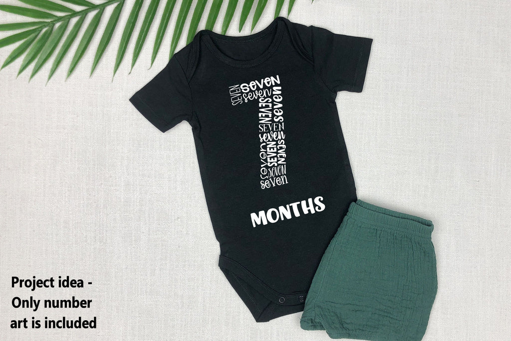 Number Seven Word Art - 7- Seventh Birthday SVG - So Fontsy