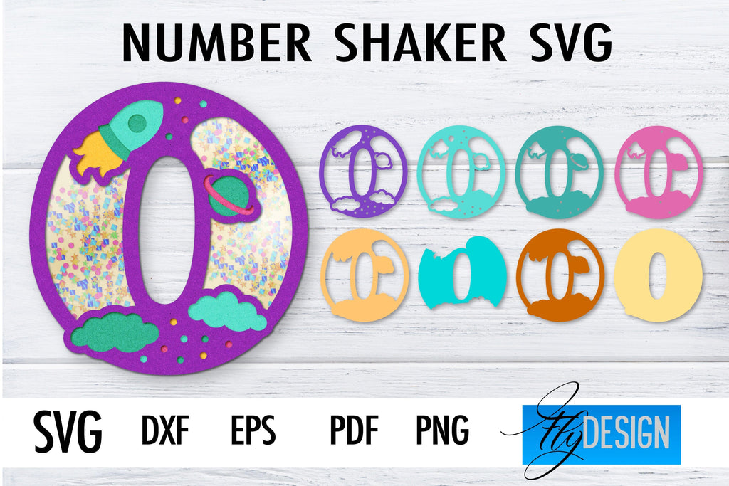 Number Shakers SVG | Happy Birthday Paper Cut Design | Confetti SVG ...