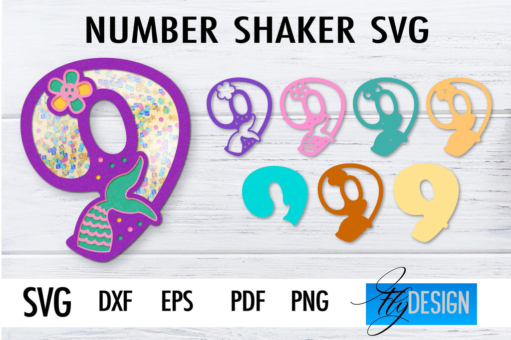 Number Shakers SVG | Happy Birthday Paper Cut Design | Confetti SVG ...