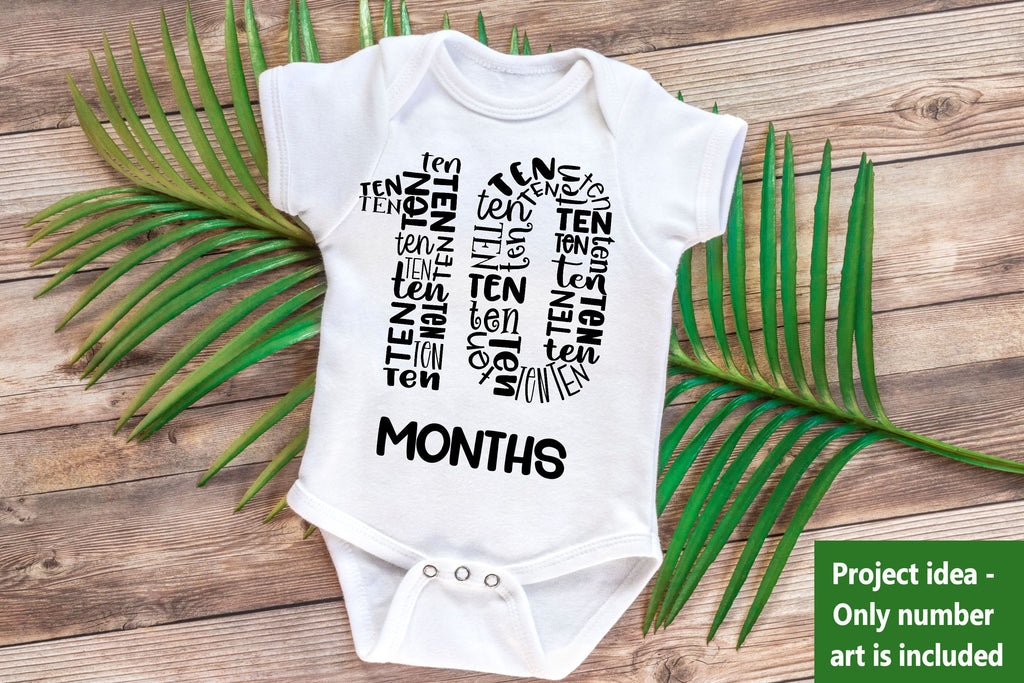 Number Ten Word Art - 10 - Tenth Birthday SVG - So Fontsy