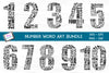 Number Word Art Bundle - 10 Number Typography Designs - So Fontsy