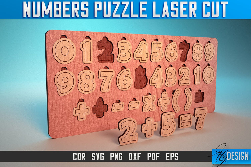 Numbers Puzzle Laser Cut SVG | Numbers Laser Cut SVG Design | CNC Files ...