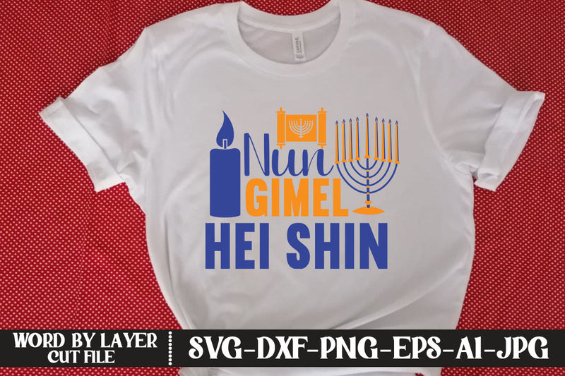 Nun Gimel Hei Shin SVG CUT FILE - So Fontsy