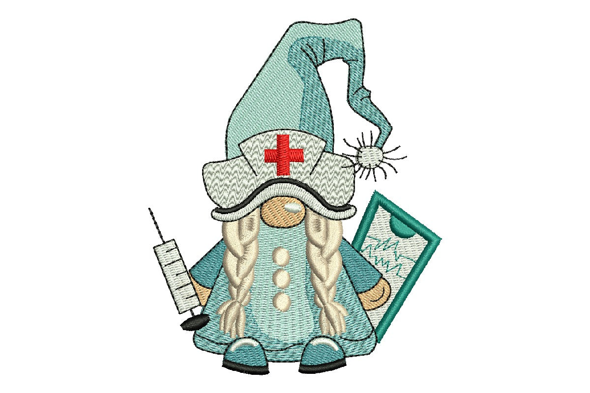 Nurse Gnome Embroidery Design, Medical Embroidery designs, Be Safe Mac ...