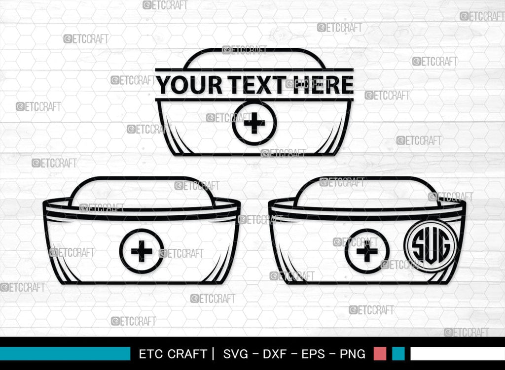 Nurse Hat Monogram, Nurse Hat Silhouette, Nurse Hat SVG, Medical Nurse ...