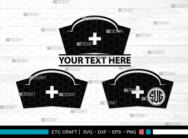 Nurse Hat Monogram, Nurse Hat Silhouette, Nurse Hat SVG, Medical Nurse ...