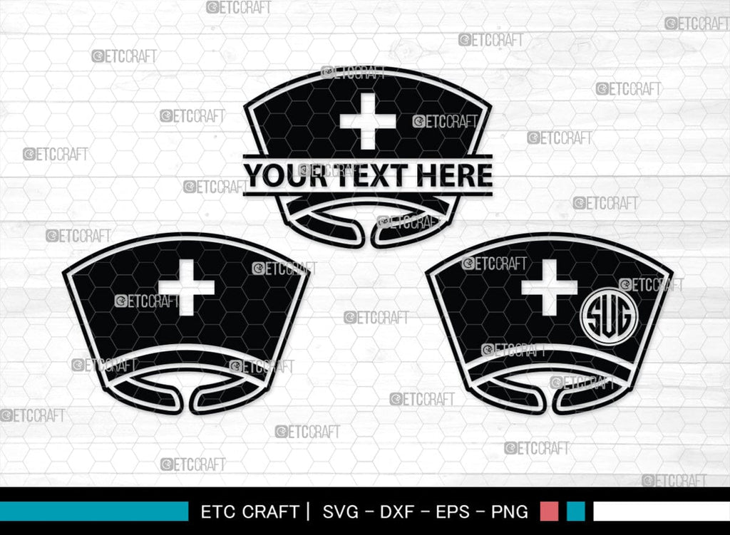 Nurse Hat Monogram, Nurse Hat Silhouette, Nurse Hat SVG, Medical Nurse ...