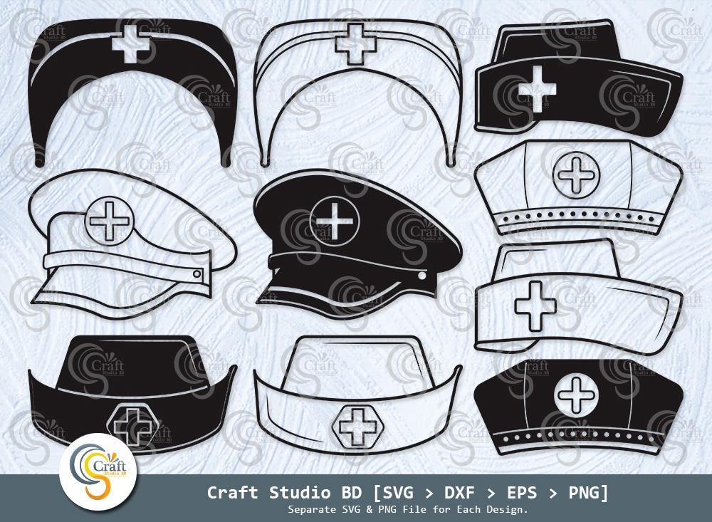 Nurse Hat Silhouette, Medical Hat SVG, Nurse Svg, Nurse Life Svg ...