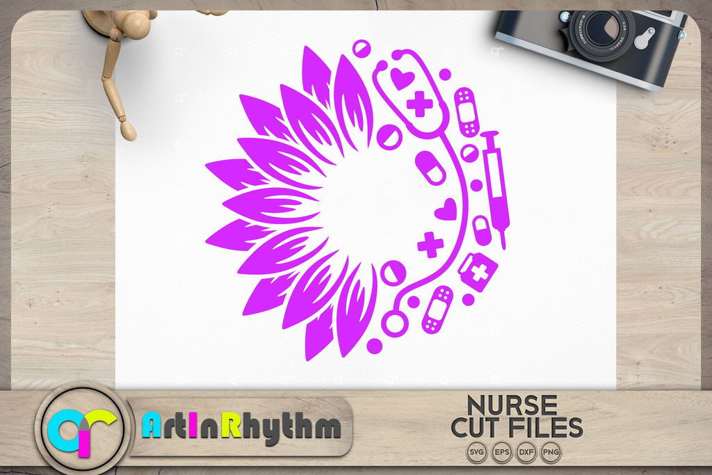 Nurse monogram SVG / Doctor monogram SVG / Flower SVG - So Fontsy