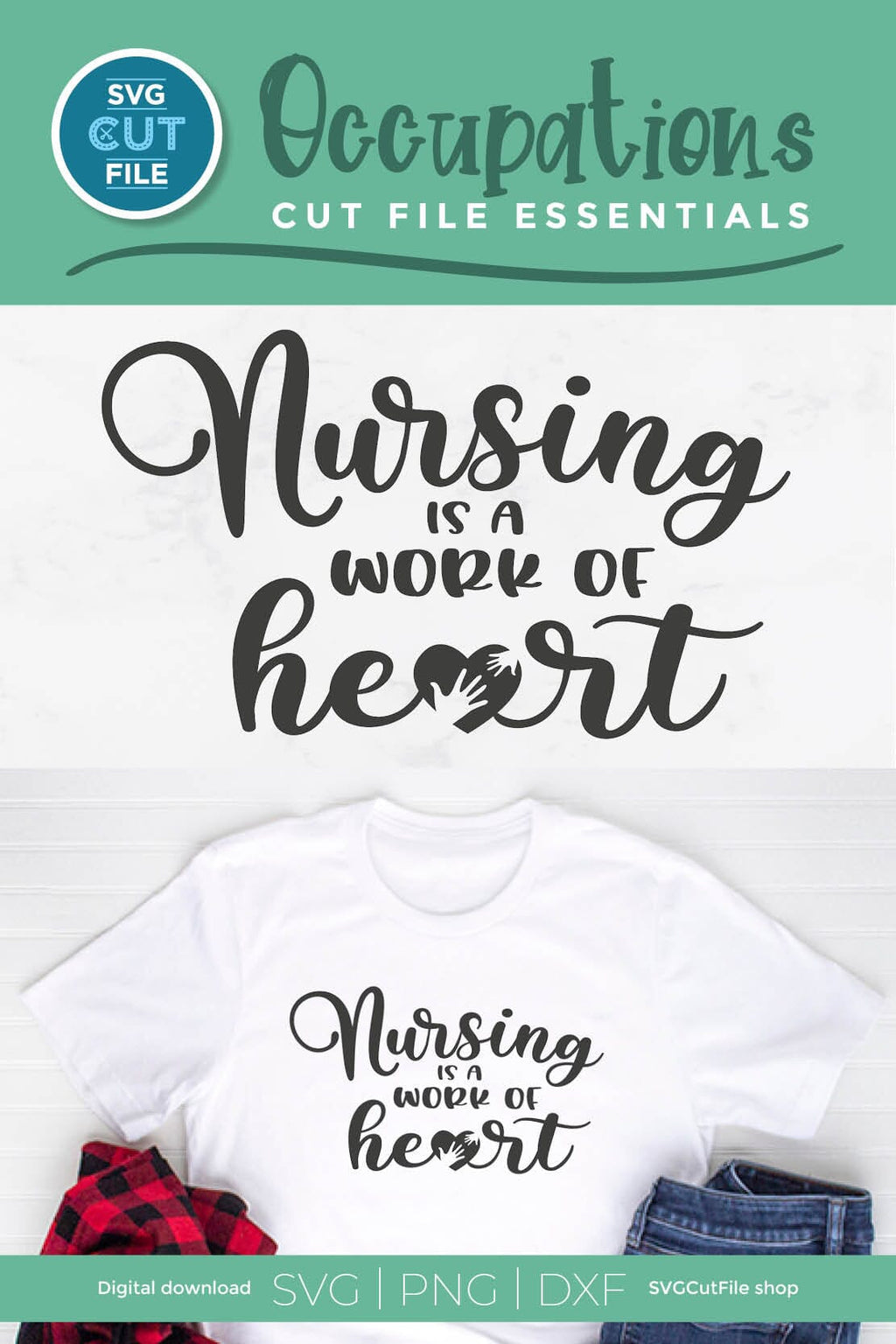 Nurse svg-Nursing is a work of heart - So Fontsy